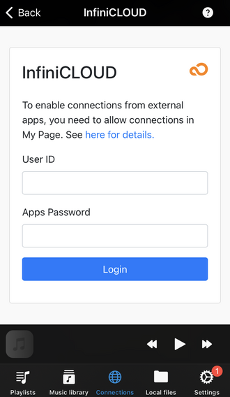 Using Evermusic with InfiniCLOUD|InfiniCLOUD
